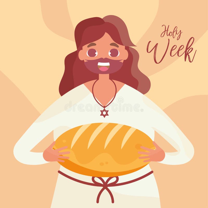 Jesus Sharing the Bread Holy Week Vector Stock Vector - Illustration of ...