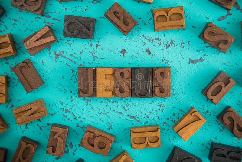 Jesus Spelled En El Tipo De Madera Letras De Molde Determinadas Imagen ...