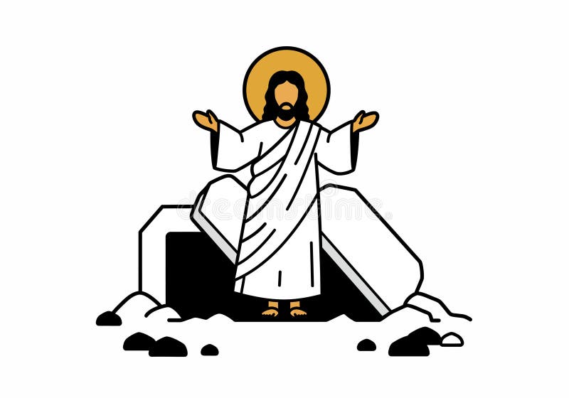 Clip art resurrection stock vector. Illustration of tomb - 369205159