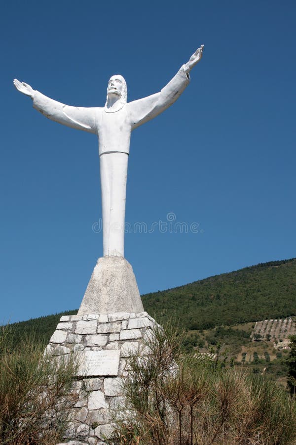 Jesus statue stock image. Image of skies, summertime, bible - 5491943