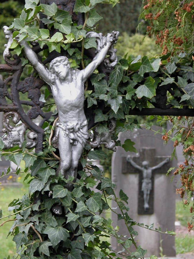 Jesus statue on cemetery stock image. Image of catholic - 11667351
