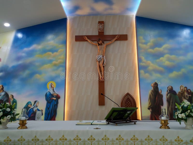 Jesus Statue Inside the Church Stock Image - Image of cathedral ...