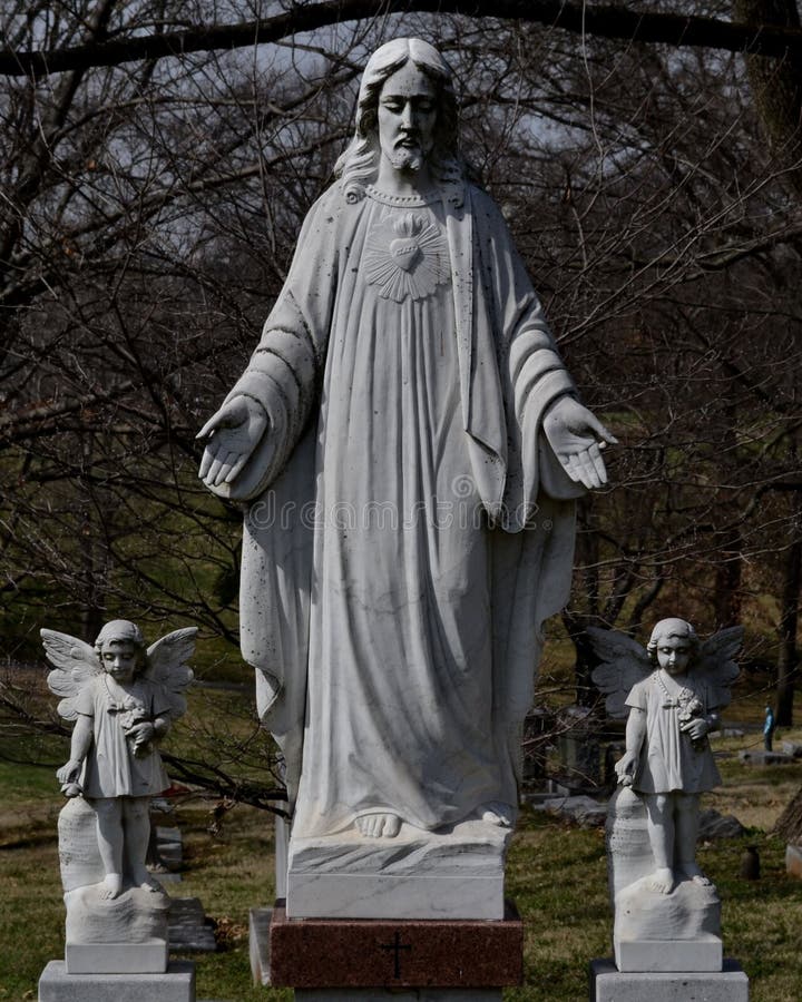 Jesus stock photo. Image of statue, headstone, marker - 87990864