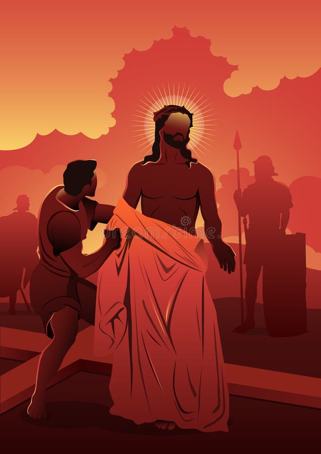 Jesus is Stripped of His Garments Stock Vector - Illustration of ...