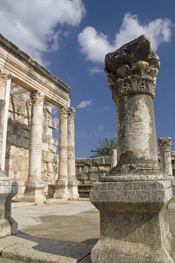 Jesus Synagogue Ruins in Capernaum, Israel Stock Photo - Image of ...