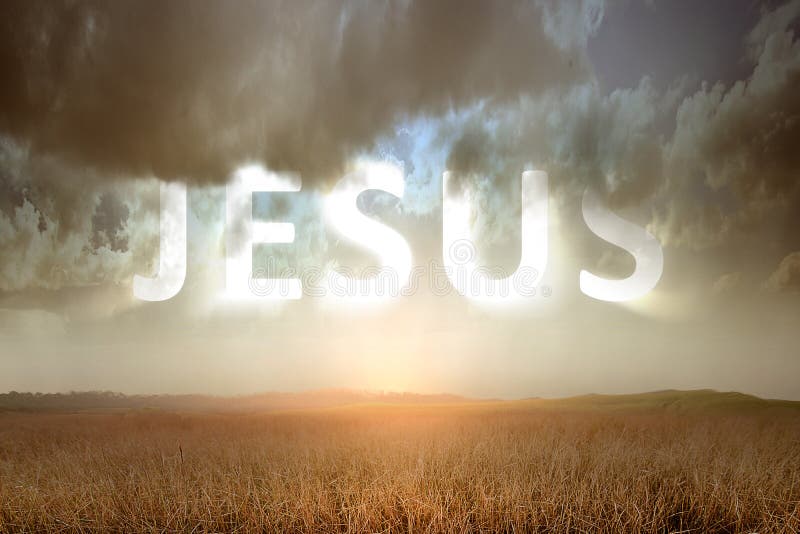 Jesus Text on the Wooden Floor Stock Image - Image of religious ...