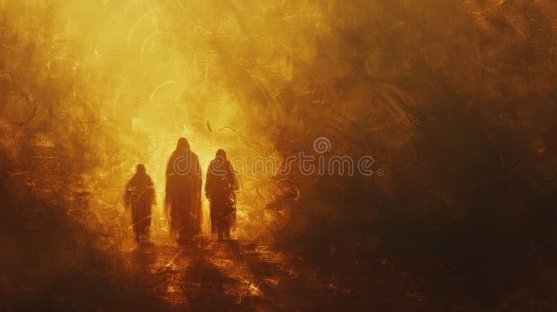 Jesus Walks with Two Disciples on the Road To Emmaus Their Hearts ...