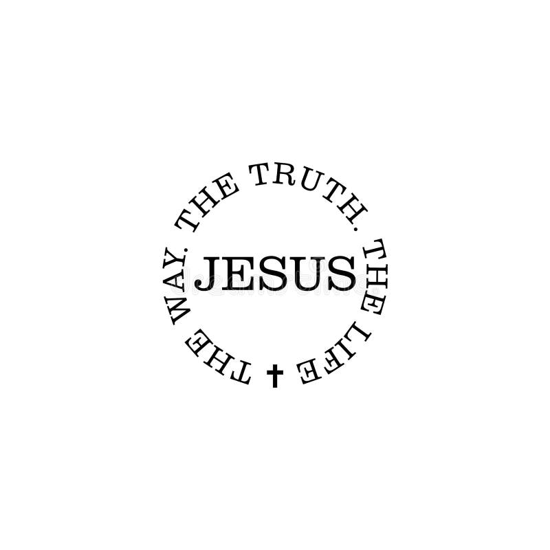 Jesus, the Way, the Truth, the Life Icon Isolated on White Background ...