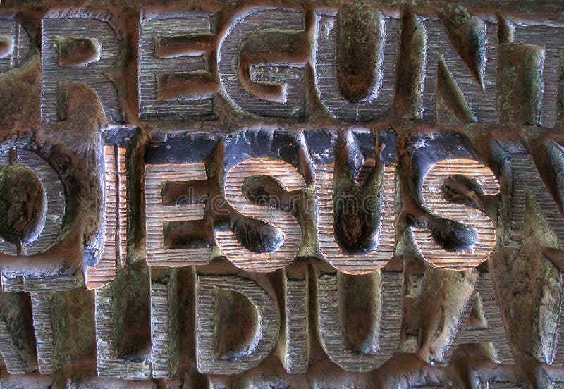 Jesus Written in Metallic Letters Stock Photo - Image of texture ...