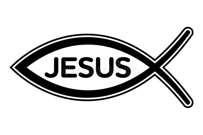 Sign of the Fish Symbol with JESUS Written Inside Stock Illustration ...