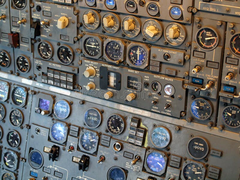 Jet Aircraft Cockpit Equipment Stock Image - Image of blue, display ...