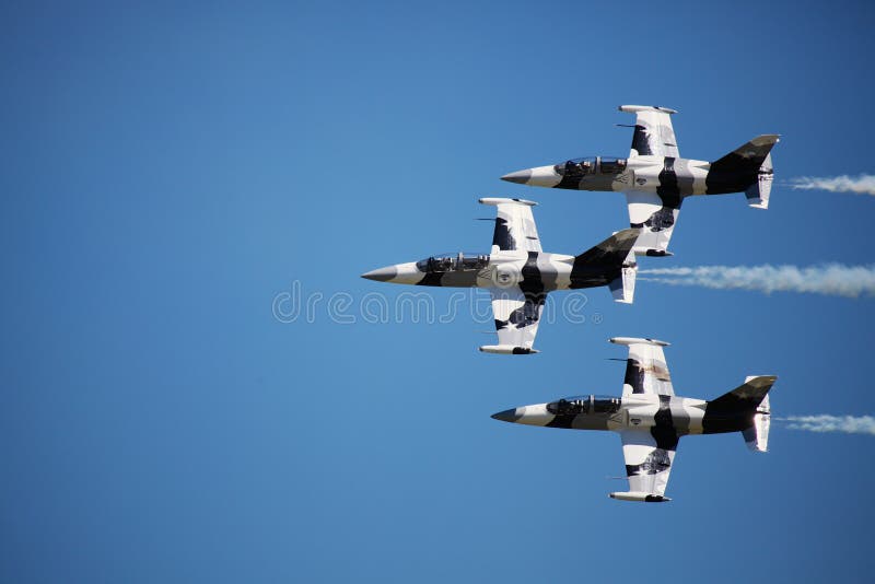 Jet aircraft in formation stock photo. Image of aviation - 30642990
