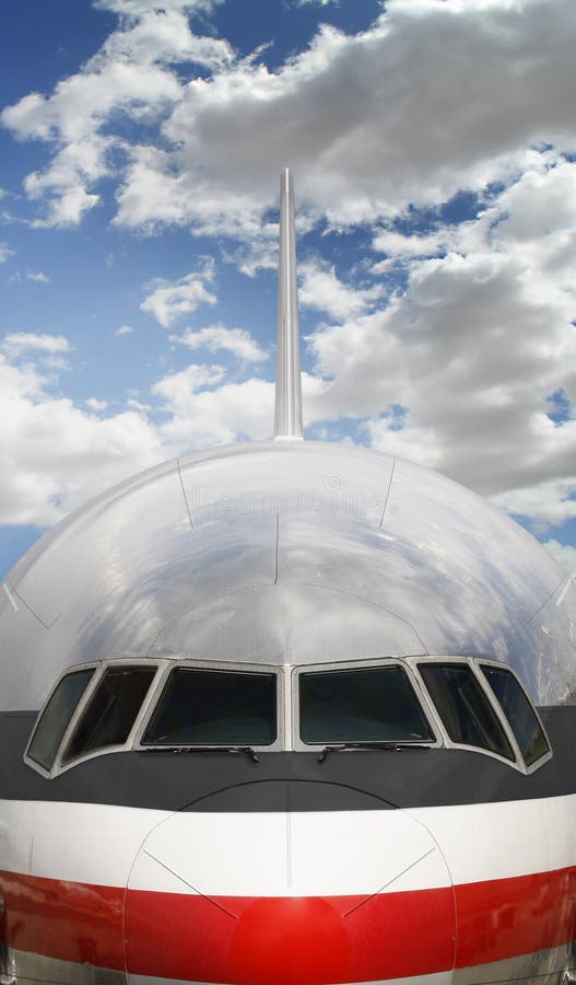 Jet Airliner Facing Forward Stock Photo - Image of close ...