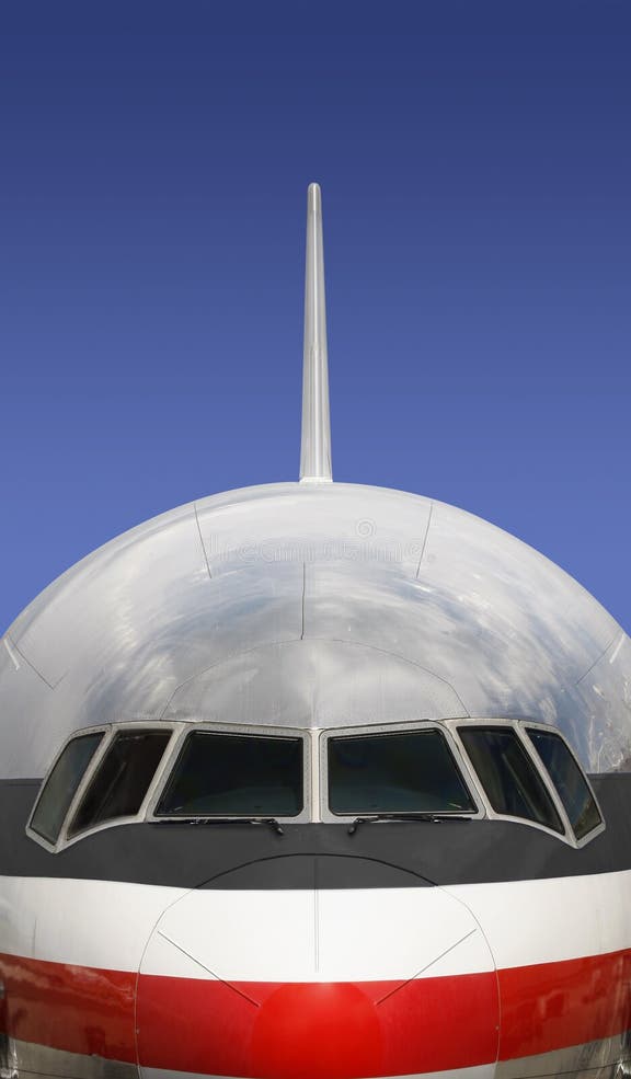 Jet Airliner Facing Forward Stock Image - Image of industrial, shipping ...