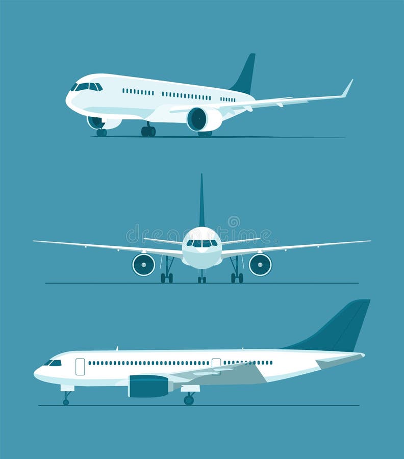 Jet Airliner Images Set. Vector Illustration Stock Vector ...