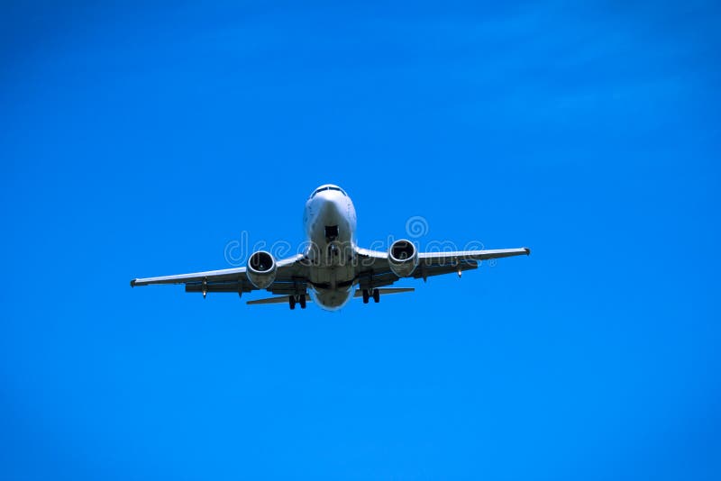 Jet Airplane Flying Overhead Close-up Editorial Stock Image - Image of ...