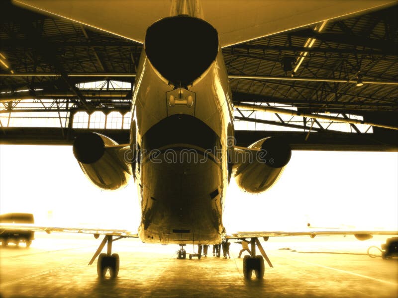 Jet Airplane In Hanger Picture. Image: 7762679