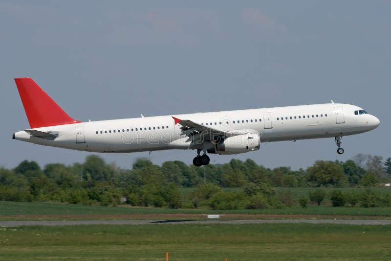 Jet airplane landing stock photo. Image of airline, commercial - 7573458