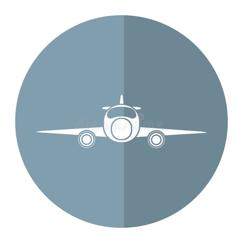 Jet Airplane Private Transport Front View Gray Circle Stock Vector ...