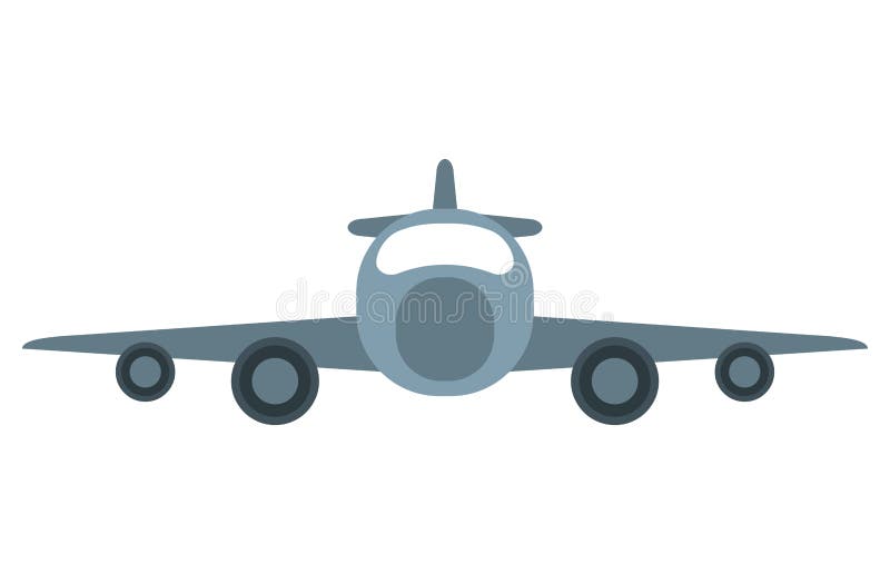 Jet Airplane Private Transport Front View Outline Stock Vector ...