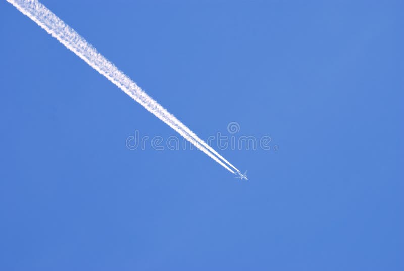 Jet airplane trail stock photo. Image of white, airplane - 25433316