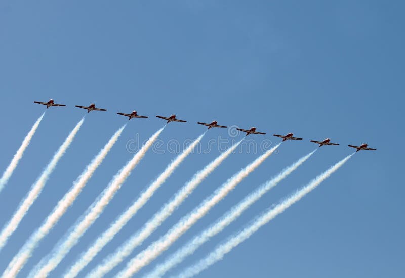 Jet airplanes in formation stock image. Image of aviation - 17005489