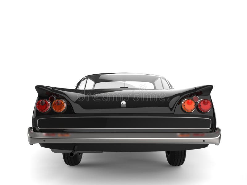 Jet Black Restored Vintage Car - Back View Stock Illustration ...