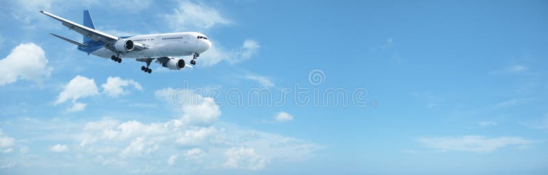 Jet in a blue sky stock photo. Image of cloud, beautiful - 27729772