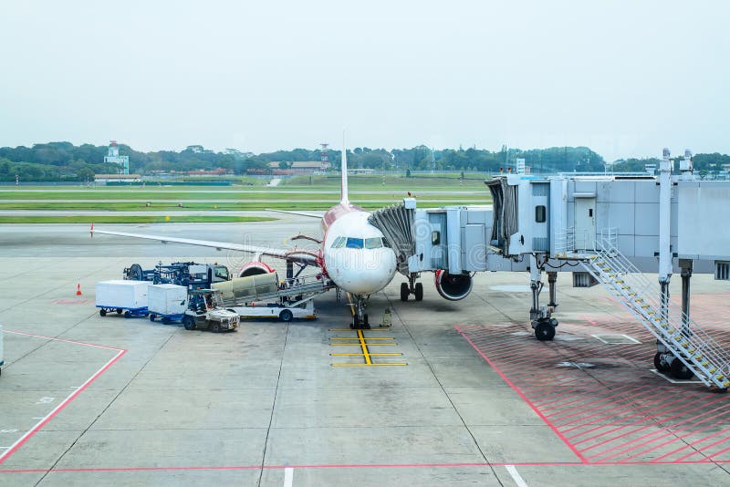 Jet Bridge from an Airport Terminal Gate Stock Image - Image of cockpit ...