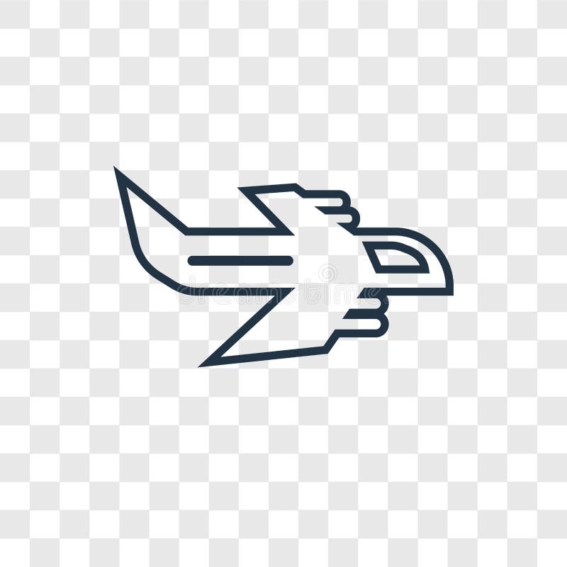 Jet Concept Vector Linear Icon Isolated on Transparent Background, Jet ...