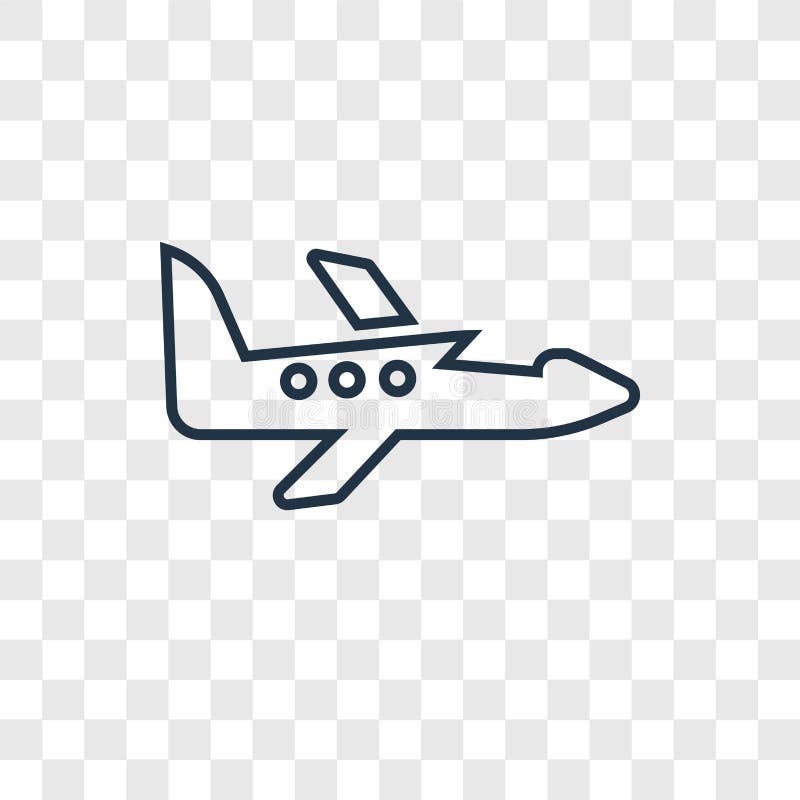 Jet Concept Vector Linear Icon Isolated on Transparent Background, Jet ...