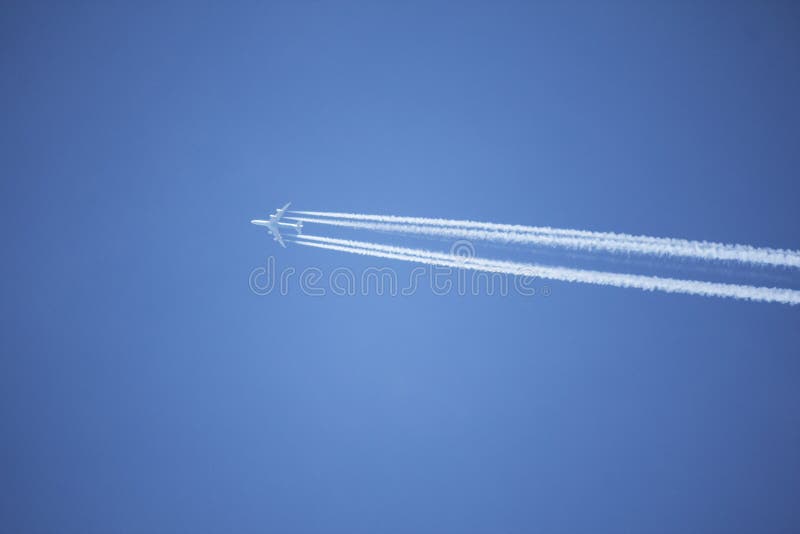 Jet Contrail stock photo. Image of contrail, flying, white - 28445800