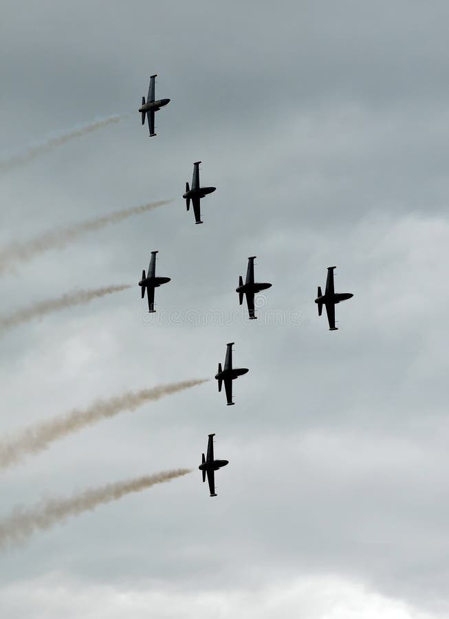 Jet display team stock image. Image of airborne, synchronisation - 21227373