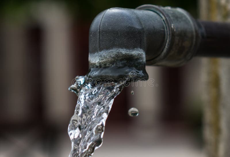 The Jet of Drinking Water from the Spring Crane Stock Photo - Image of ...