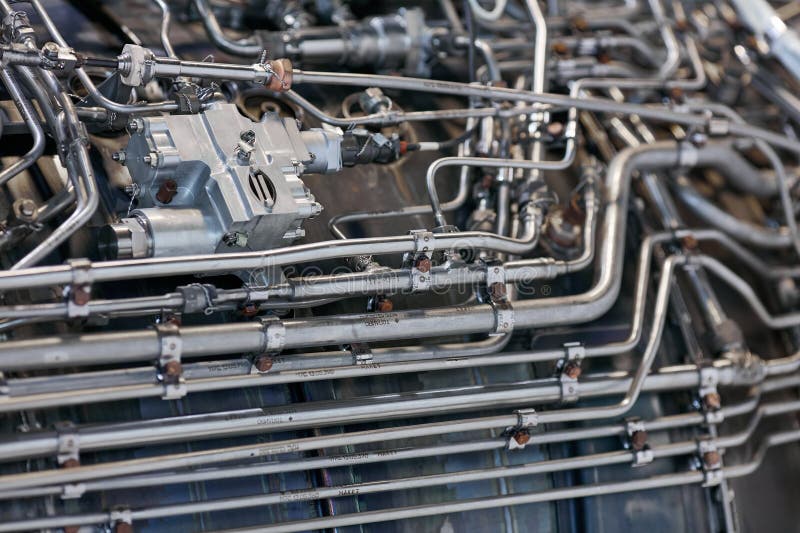 Jet Engine. Airplane Engine Side View Close Up Stock Image - Image of ...