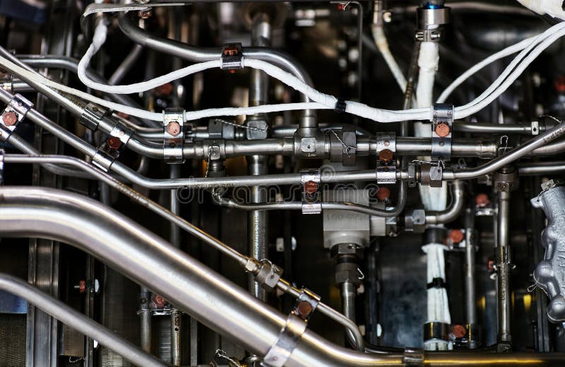 Jet Engine. Airplane Engine Side View Close Up Stock Image - Image of ...