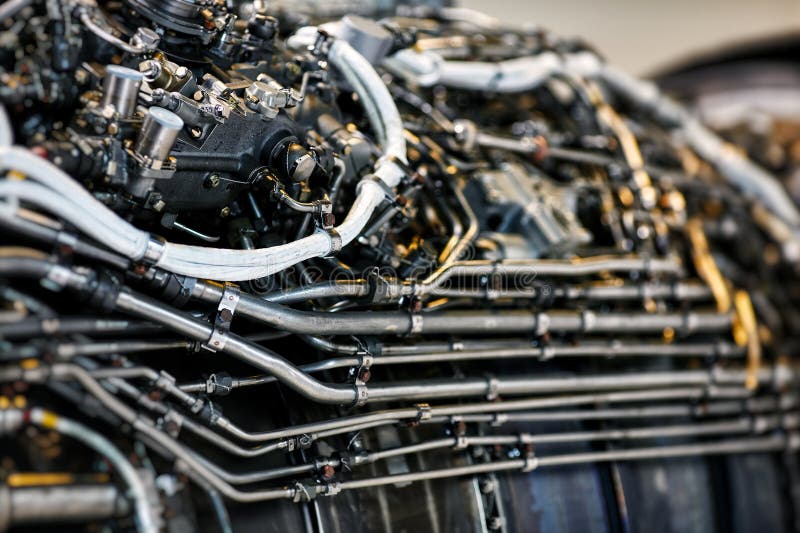 Jet Engine. Airplane Engine Side View Close Up Stock Image - Image of ...