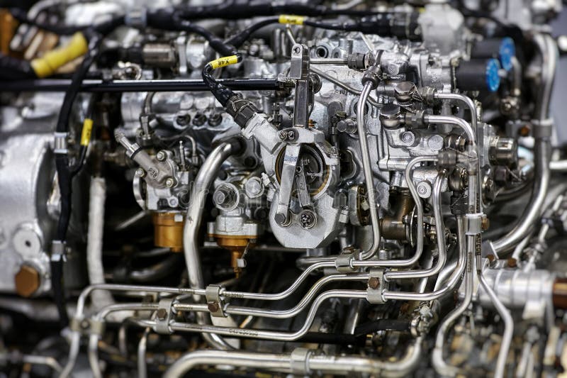 Jet Engine. Airplane Engine Side View Close Up Stock Photo - Image of ...