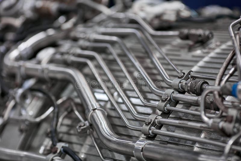 Jet Engine. Airplane Engine Side View Close Up Stock Photo - Image of ...