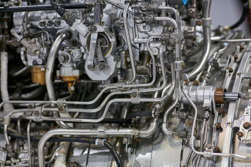 Jet Engine. Airplane Engine Side View Close Up Stock Photo - Image of ...