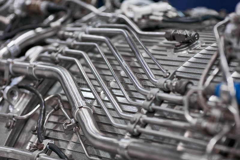 Jet Engine. Airplane Engine Side View Close Up Stock Photo - Image of ...