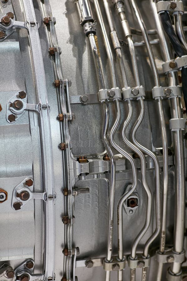 Jet Engine. Airplane Engine Side View Close Up Stock Photo - Image of ...