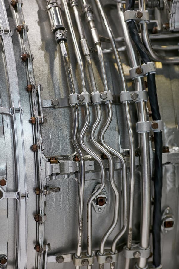 Jet Engine. Airplane Engine Side View Close Up Stock Photo - Image of ...