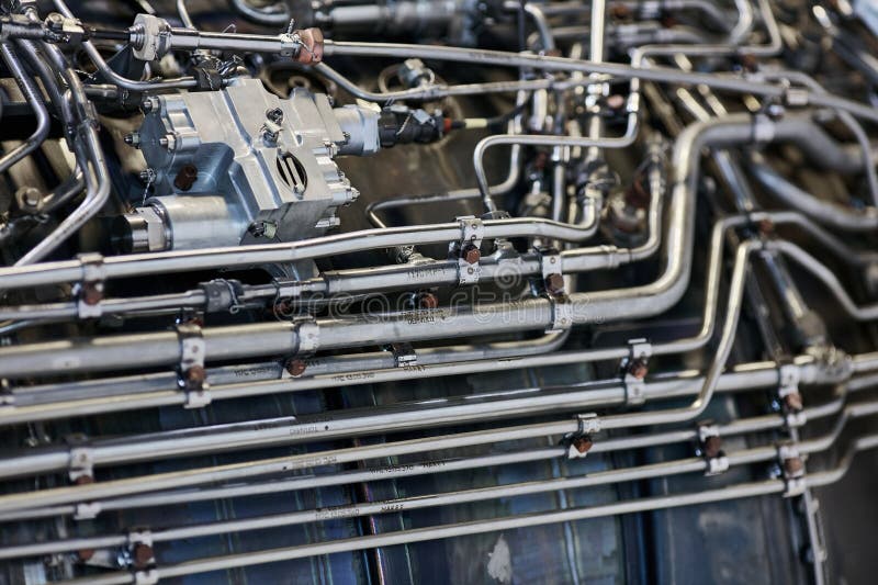 Jet Engine. Airplane Engine Side View Close Up Stock Photo - Image of ...