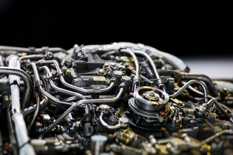 Jet Engine. Airplane Engine Side View Close Up Stock Image - Image of ...