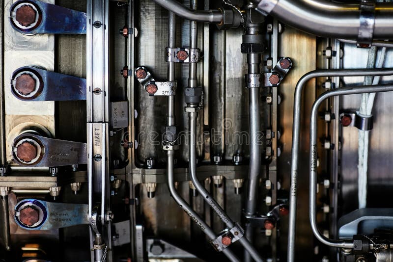 Jet Engine. Airplane Engine Side View Close Up Stock Photo - Image of ...