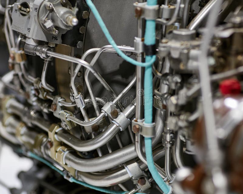 Jet Engine. Airplane Engine Side View Close Up Stock Photo - Image of ...