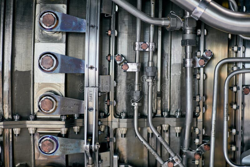 Jet Engine. Airplane Engine Side View Close Up Stock Image - Image of ...