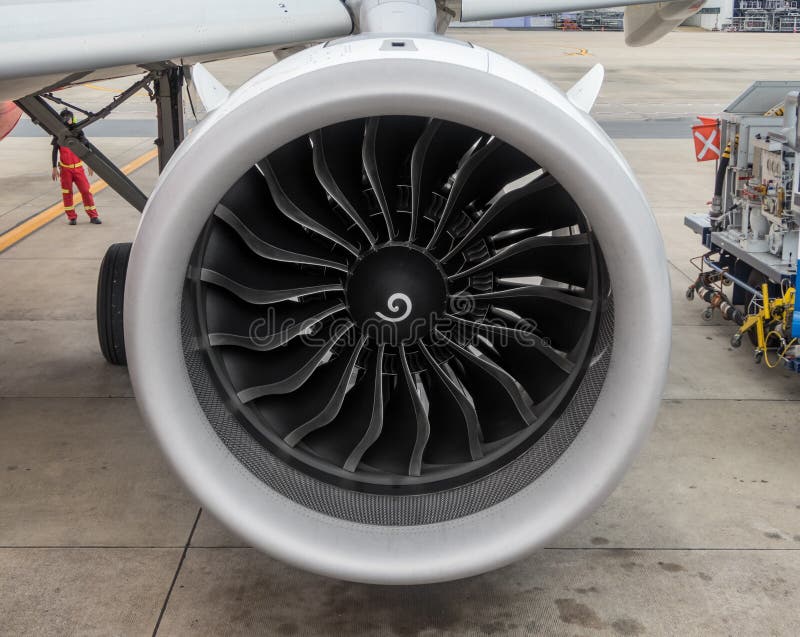Jet engine of airplane. stock photo. Image of inlet - 206356818