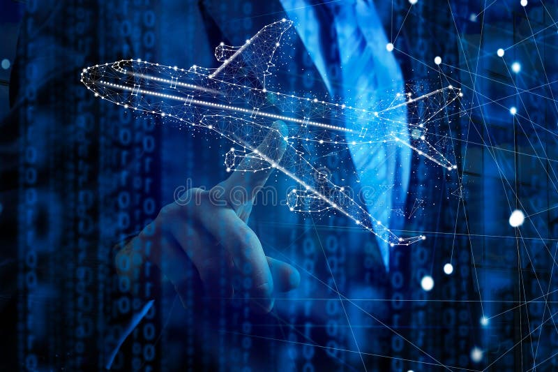 Jet Engine Augmented Reality Hologramm. Specialists Work in ...